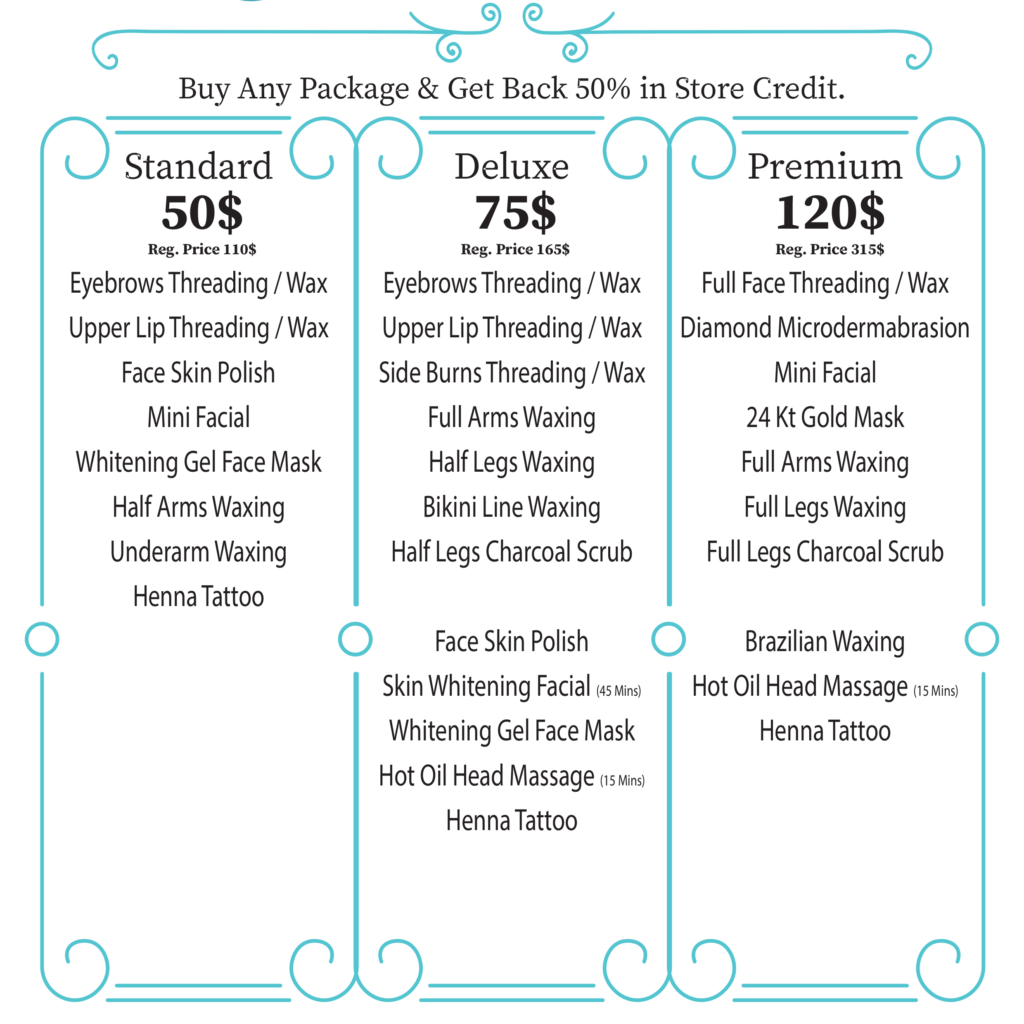 Our Packages – Zen Threading Spa